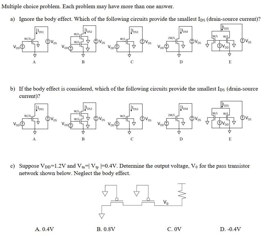 Solved Multiple choice problem. Each problem may have more | Chegg.com