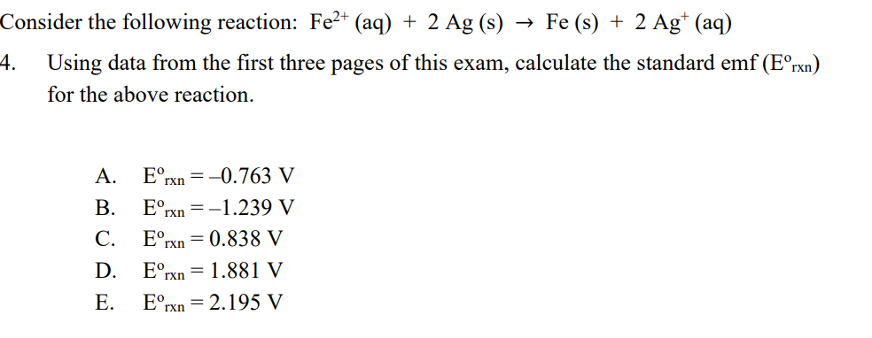 Solved Select standard reduction | Chegg.com