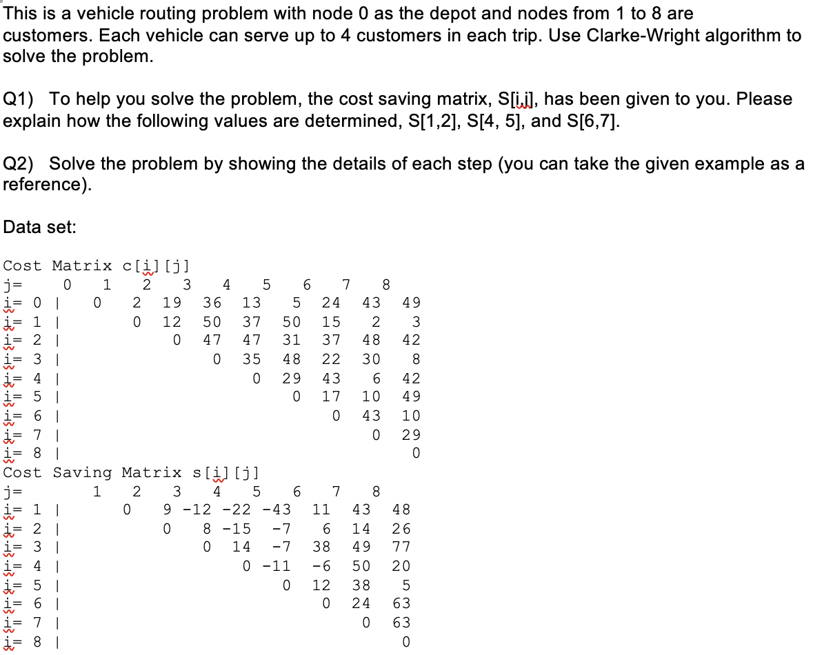 This is a vehicle routing problem with node 0 as the | Chegg.com