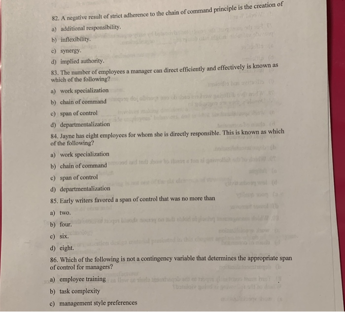 Solved 82. A negative result of strict adherence to the | Chegg.com
