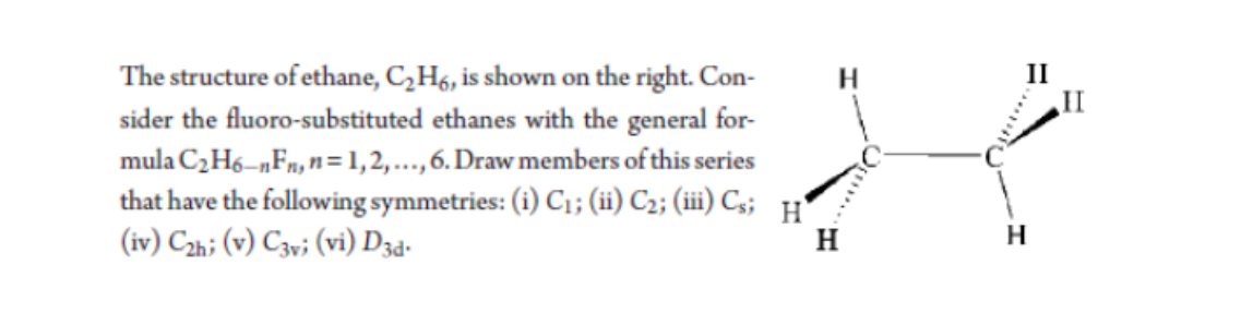 Solved II The structure of ethane, C2H6, is shown on the | Chegg.com