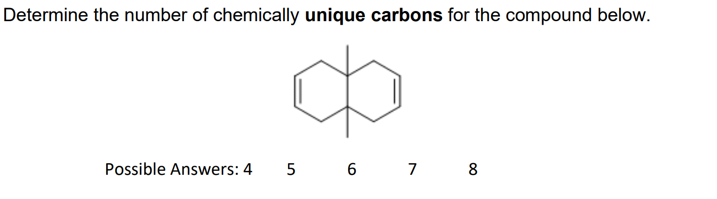 Solved Determine the number of chemically unique carbons for | Chegg.com
