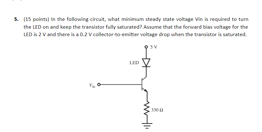 Solved 5. (15 points) In the following circuit, what minimum | Chegg.com