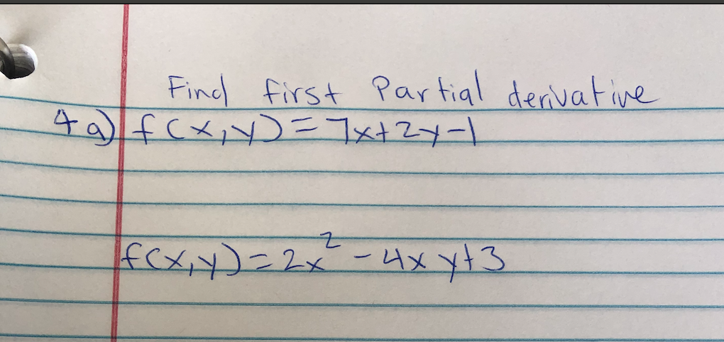 Solved Find first partial derivative 49) f(x, y) = 7x+2y-| | Chegg.com
