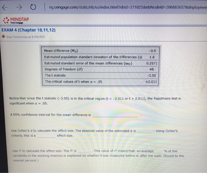 Solved EXAM 4 (Chapter 10,11.12) Due Tomorrow at 8 PM PDT A | Chegg.com