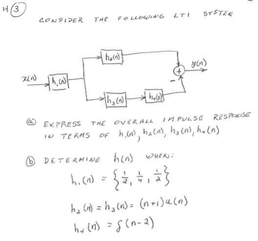 Solved consider the following LTI system in ﻿the attached | Chegg.com