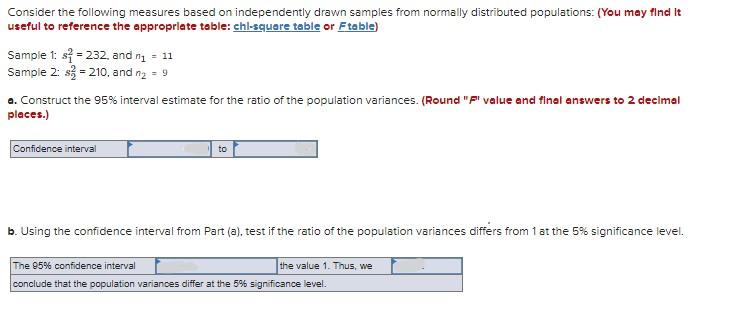 Solved Consider The Following Measures Based On