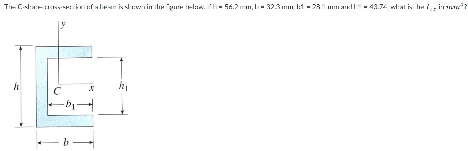 Solved The C-shape cross-section of a beam is shown in the | Chegg.com