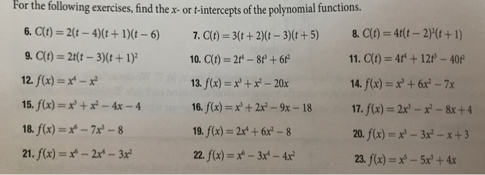 Solved For the following exercises,find the x- or | Chegg.com