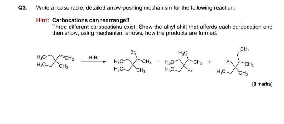 Solved Write a reasonable, detailed arrow-pushing mechanism | Chegg.com