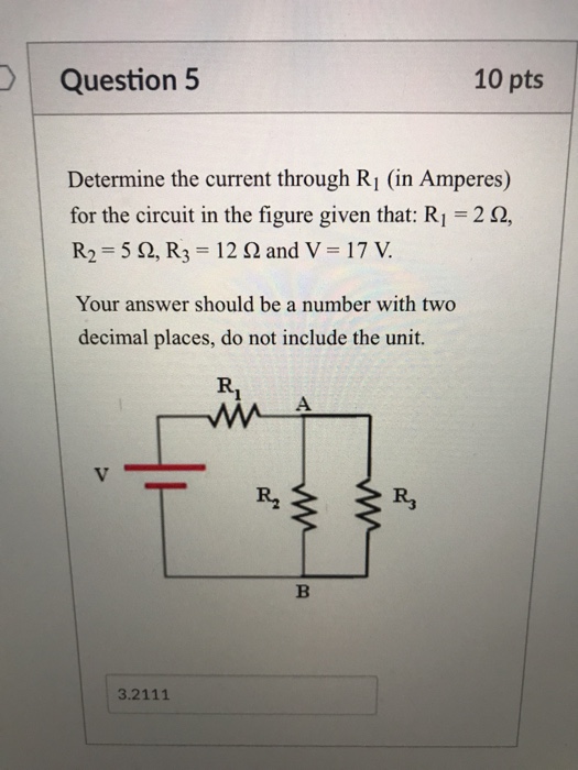 Solved Question 5 10 Pts Determine The Current Through R1