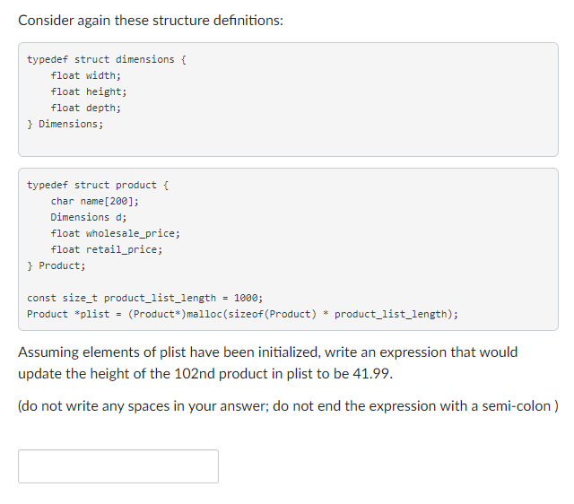 Solved Consider Again These Structure Definitions Typedef