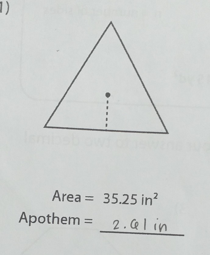 Solved Is the apothem in the figure really 2.61? How to | Chegg.com