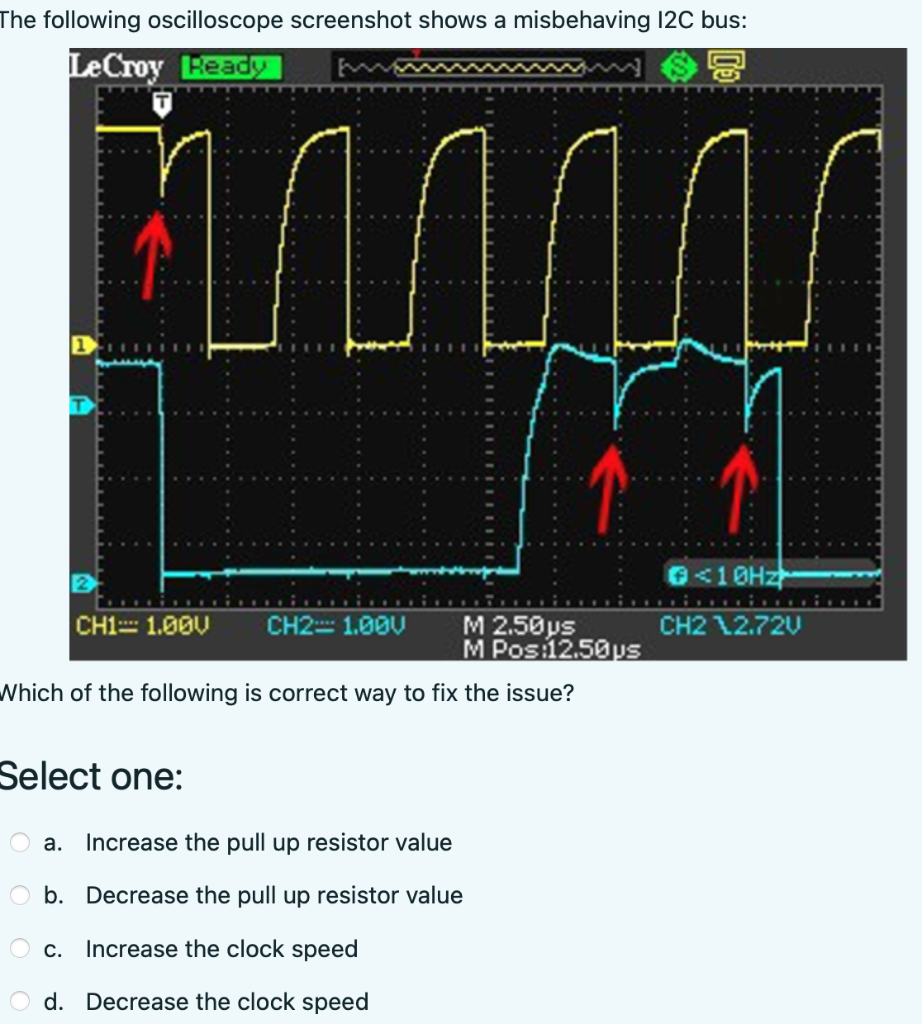 Solved The following oscilloscope screenshot shows a | Chegg.com