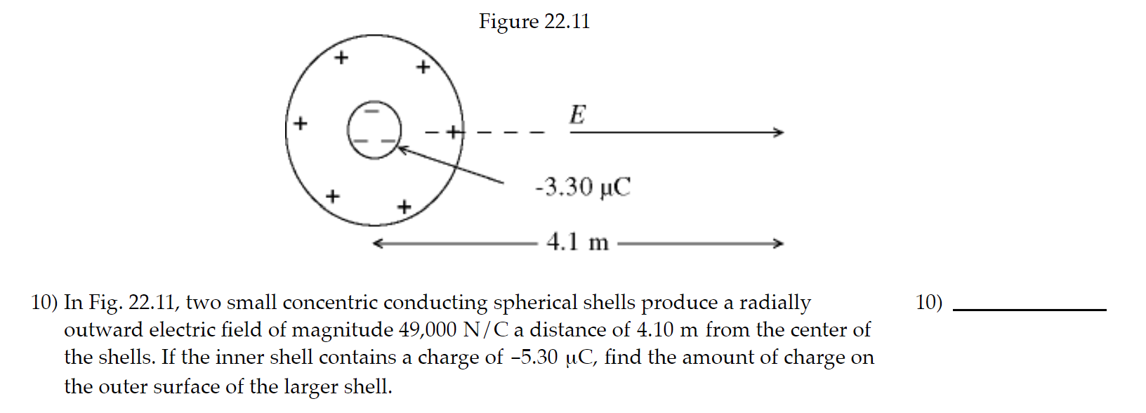 Solved 10) In Fig. 22.11, two small concentric conducting | Chegg.com