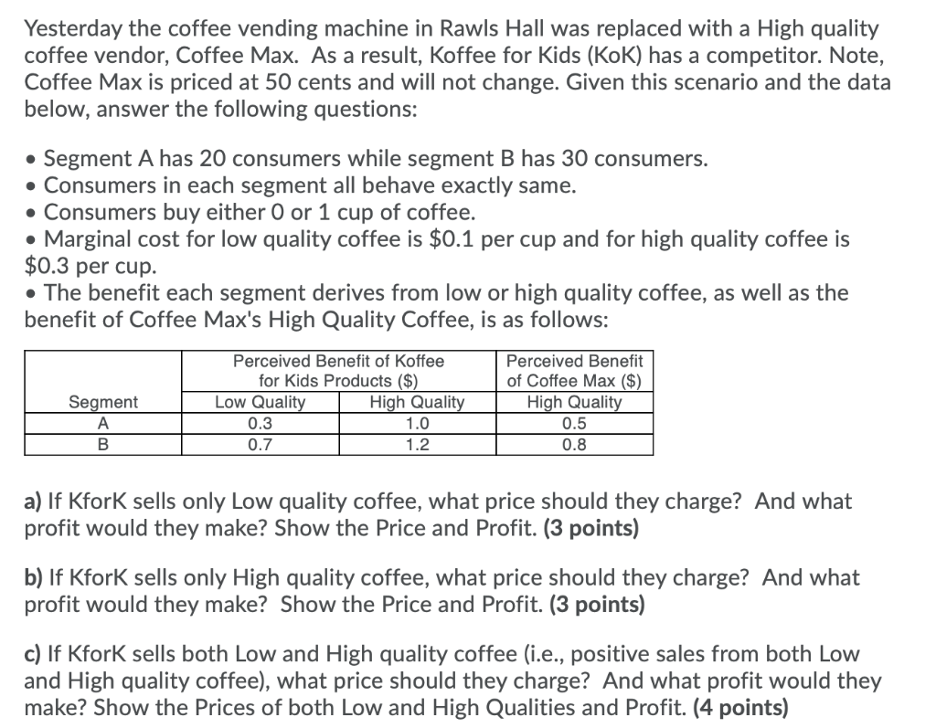Solved Yesterday the coffee vending machine in Rawls Hall | Chegg.com
