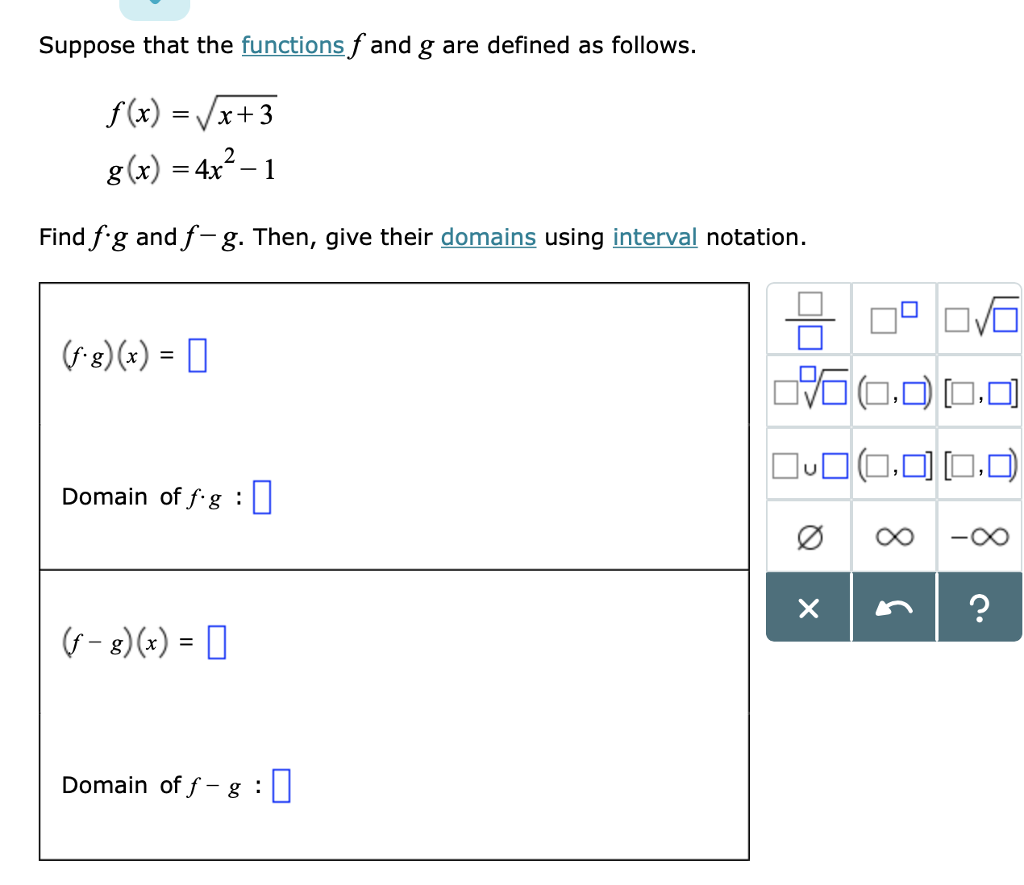 Solved Suppose that the functions fand g are defined as | Chegg.com