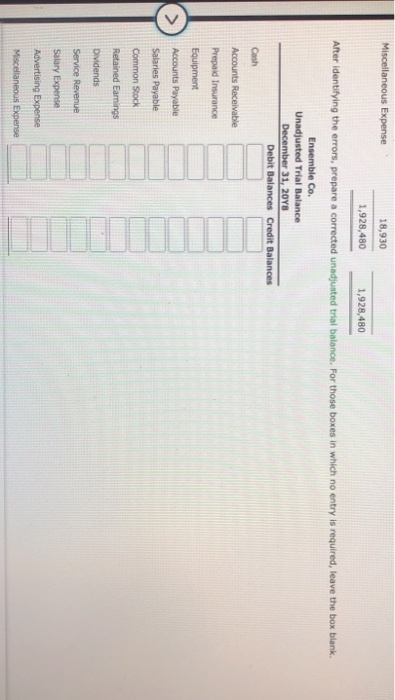 Solved Errors in Trial Balance Identify the errors in the | Chegg.com