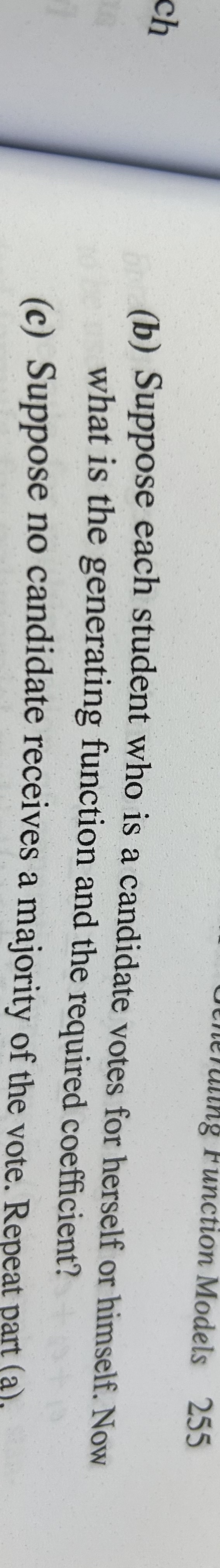Solved 8. (a) Use a generating function for modeling the | Chegg.com