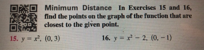 Solved 回Minimum Distance In Exercises 15 and 16, y on the | Chegg.com