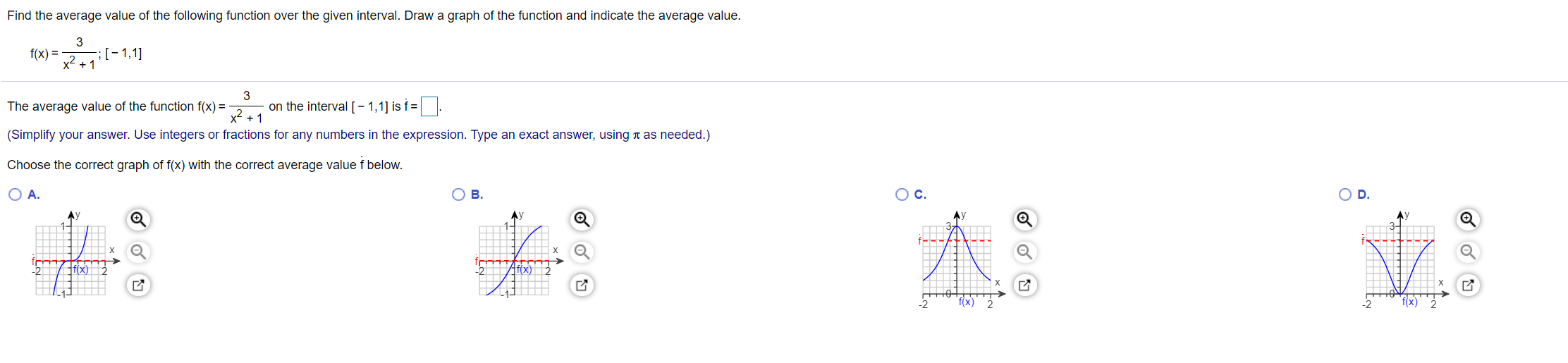 Solved Find the average value of the following function over | Chegg.com