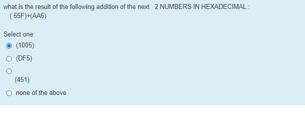 Solved what is the result of the following addition of the | Chegg.com