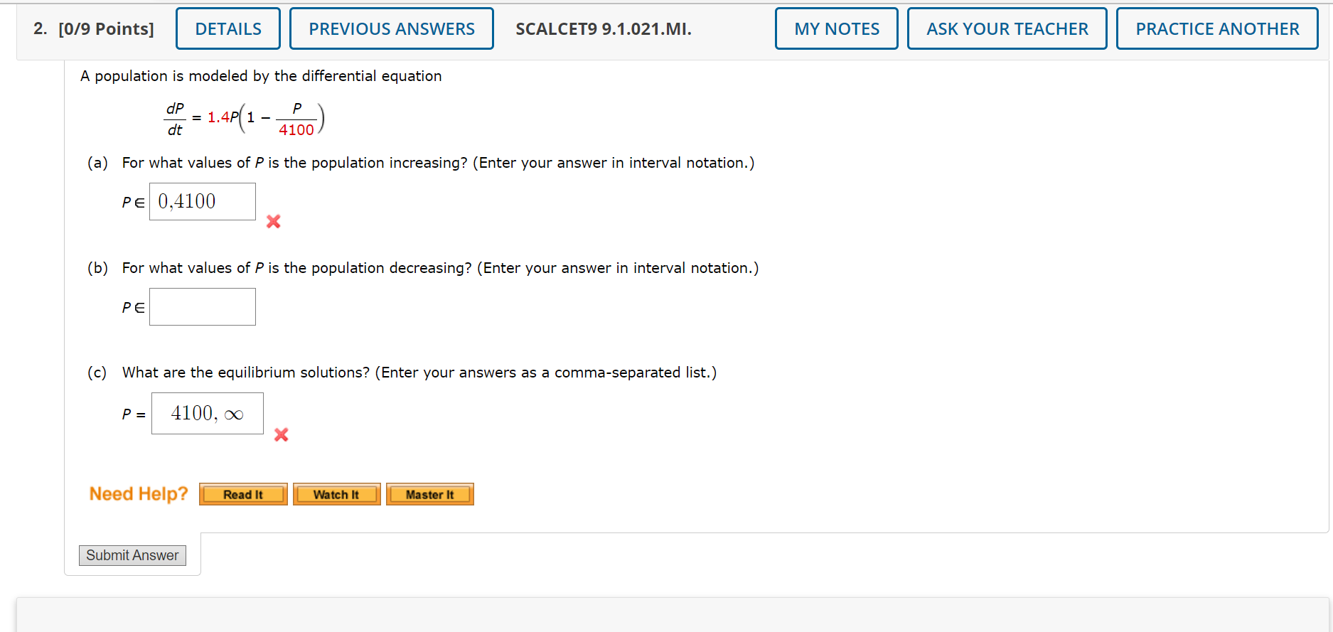Solved 2. [0/9 Points] DETAILS PREVIOUS ANSWERS SCALCET9 | Chegg.com