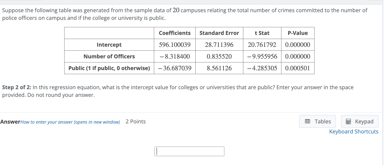 Solved Suppose the following table was generated from the | Chegg.com