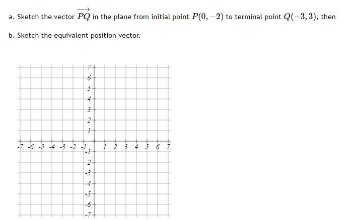 Solved a. ﻿Sketch the vector vec(PQ) ﻿in the plane from | Chegg.com