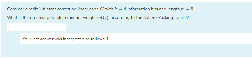 Consider A Radix 2 T Error Correcting Linear Code C