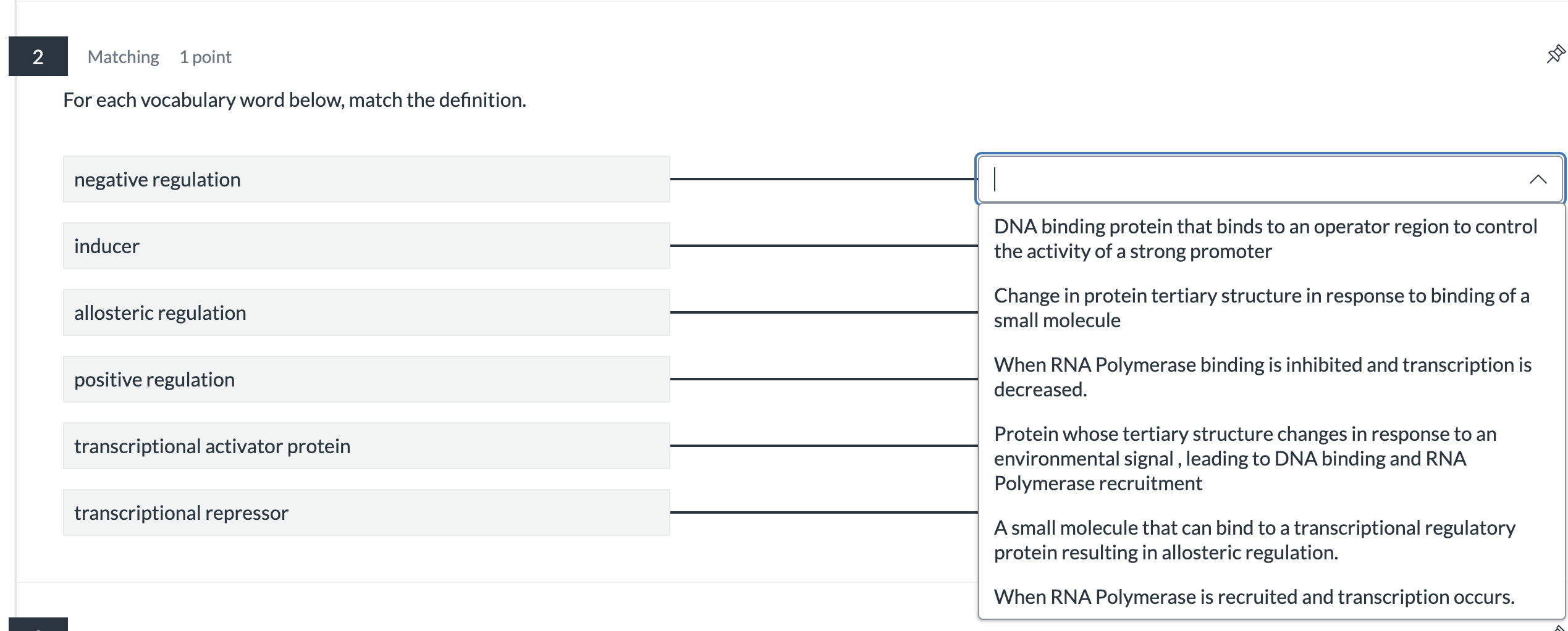 Solved For each vocabulary word below, match the definition. | Chegg.com