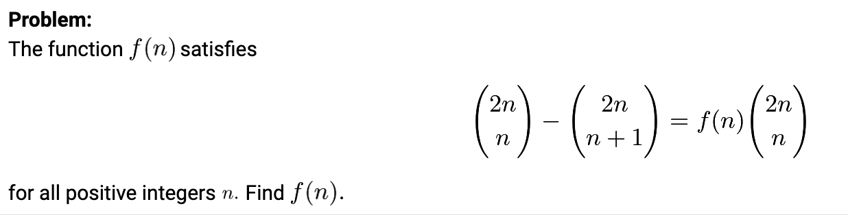 Solved Problem: The function f(n) satisfies | Chegg.com