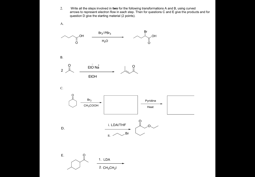 Solved Write all the steps involved in two for the | Chegg.com