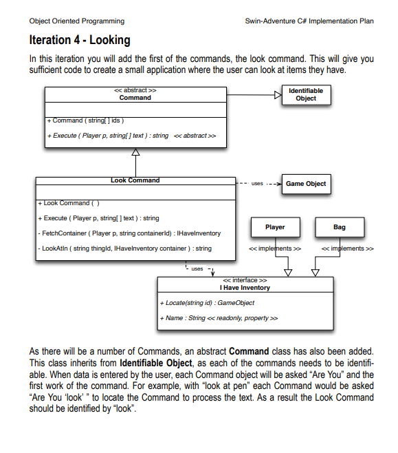 Solved Iteration 4 - Looking In this iteration you will add | Chegg.com