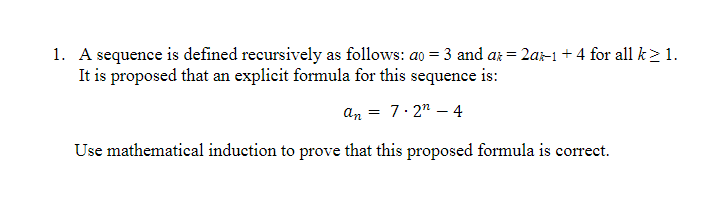 Solved A sequence is defined recursively as follows: a0=3 | Chegg.com