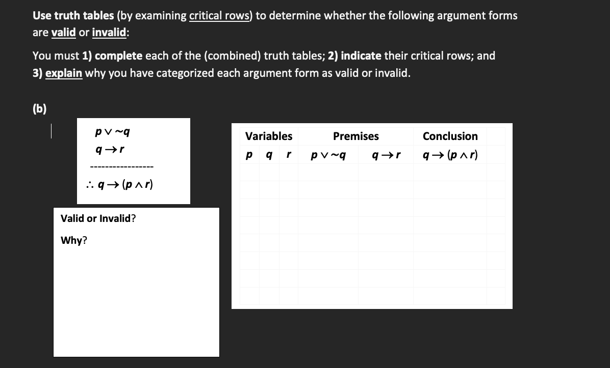 Solved Use truth tables (by examining critical rows) to | Chegg.com