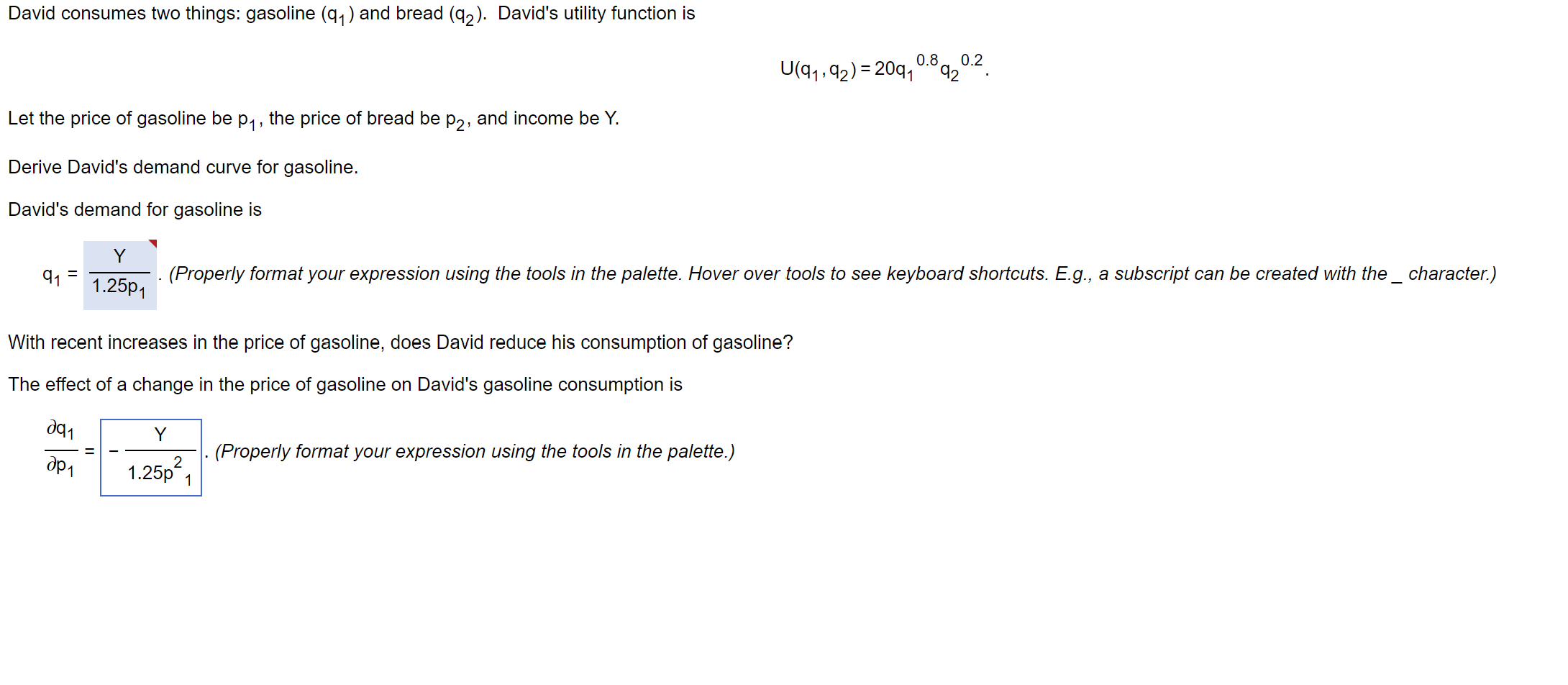 Solved David consumes two things: gasoline (q1) ﻿and bread | Chegg.com
