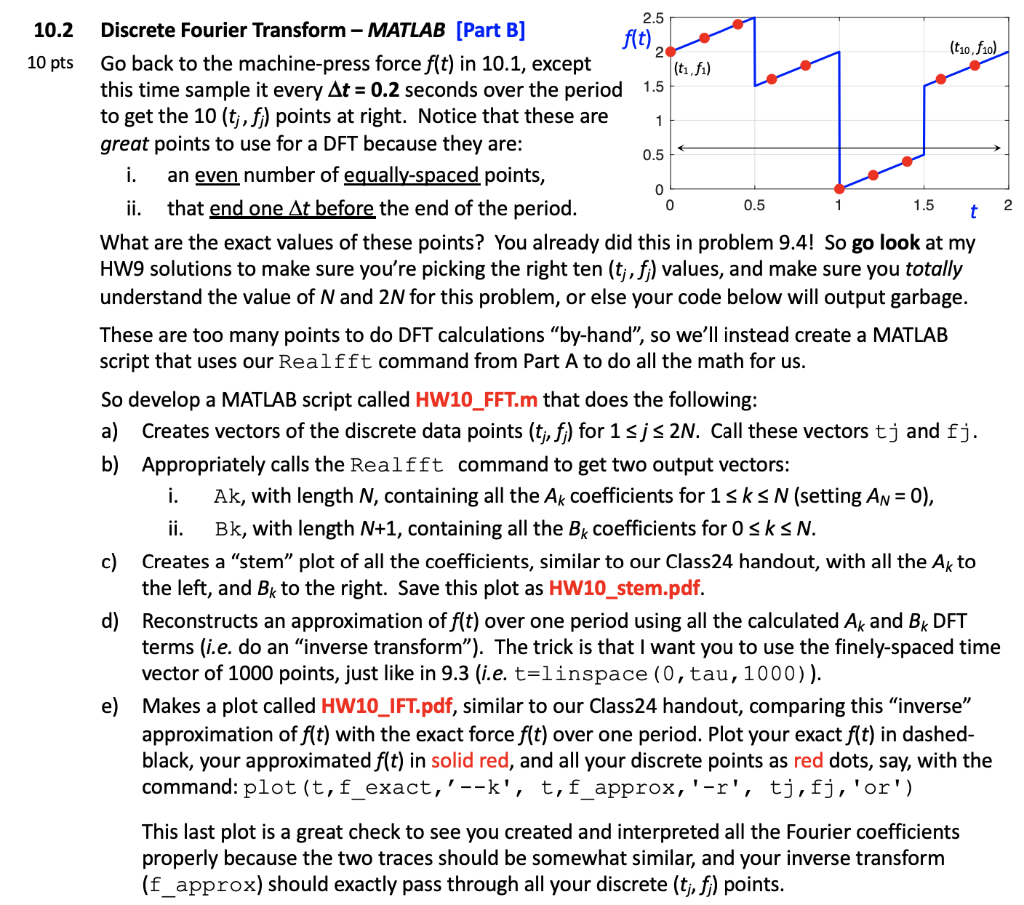 10.2 3 pts . Discrete Fourier Transform - MATLAB | Chegg.com