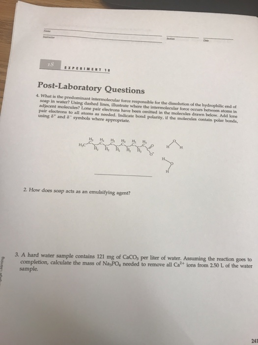 Solved 18 EXPERIMENT 1 Pre-Laboratory Questions 4. Complete | Chegg.com