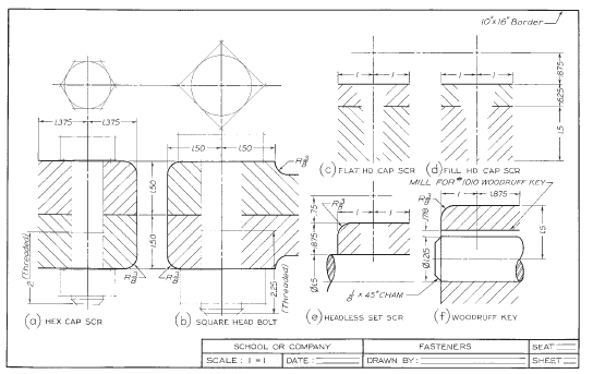 Draw fasteners, arranged as shown. At (a) draw 7 8 –9 | Chegg.com