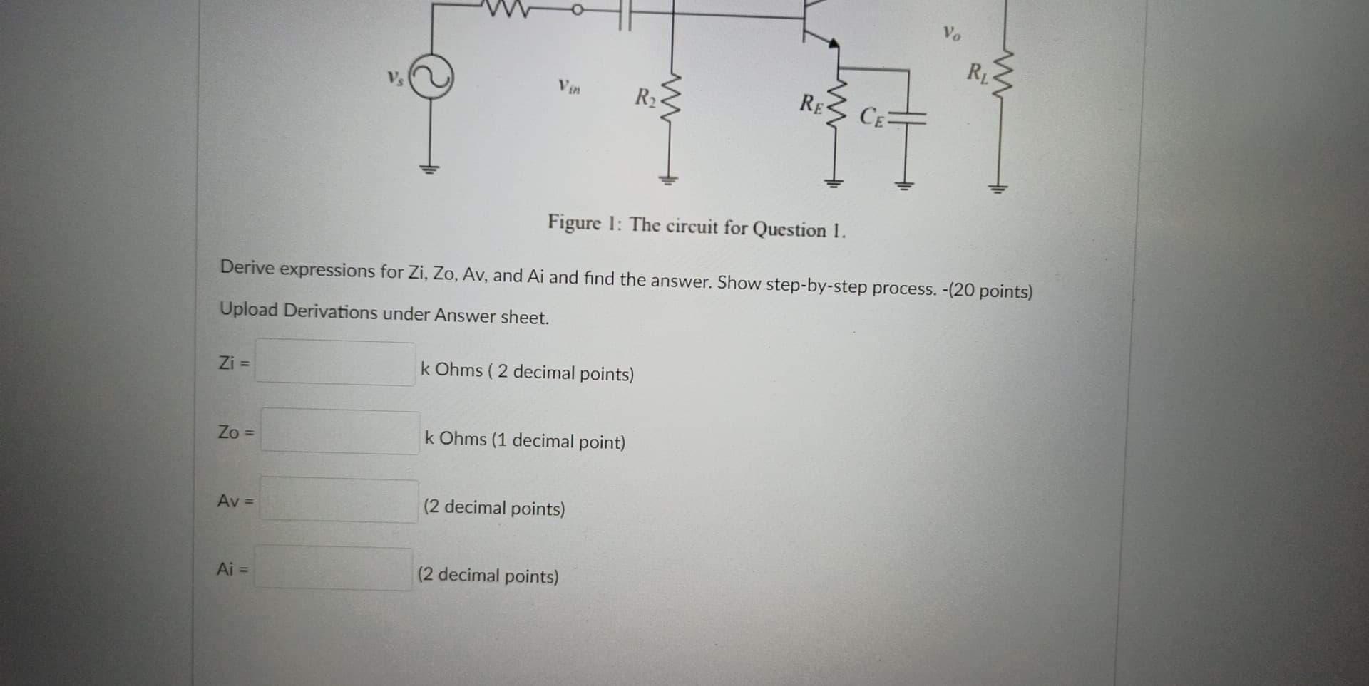 Solved Consider the common-emitter BJT amplifier circuit | Chegg.com