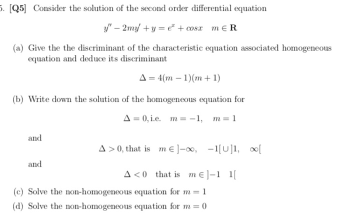 Solved . [Q5 Consider the solution of the second order | Chegg.com