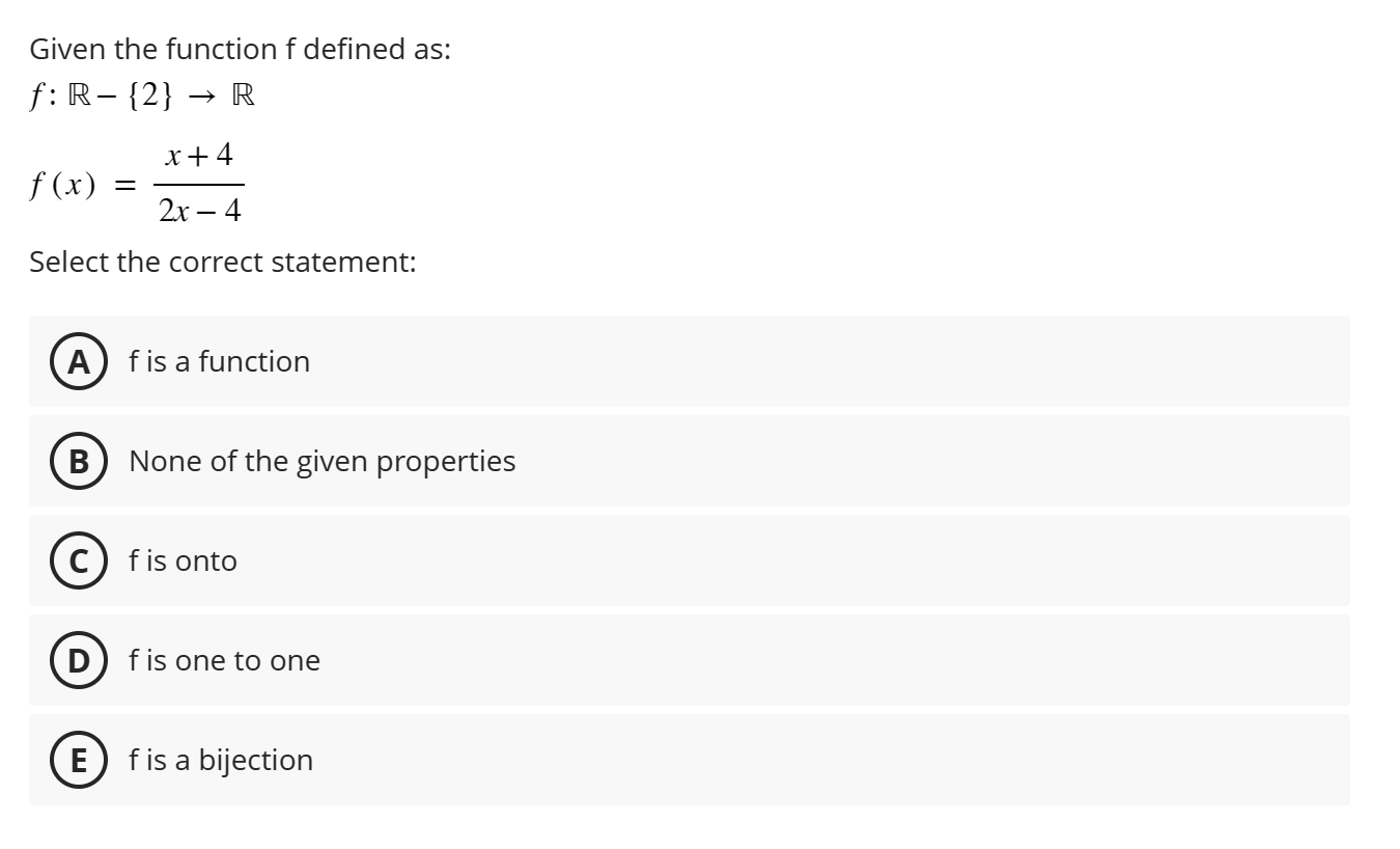 Solved Given the function \\( \\mathrm{f} \\) defined as: | Chegg.com