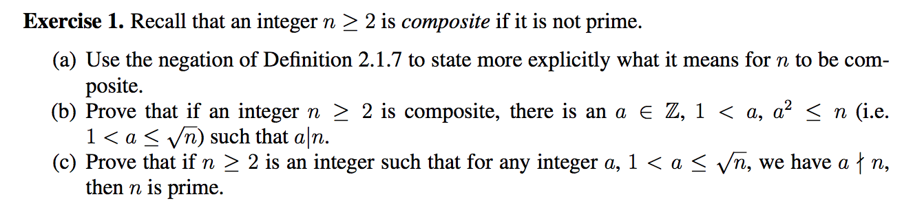 Solved Exercise 1. Recall that an integer n > 2 is composite | Chegg.com