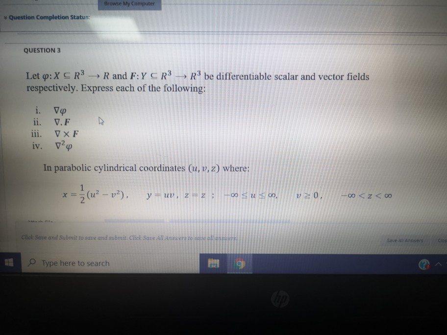 Solved Browse My Computer * Question Completion Status: | Chegg.com