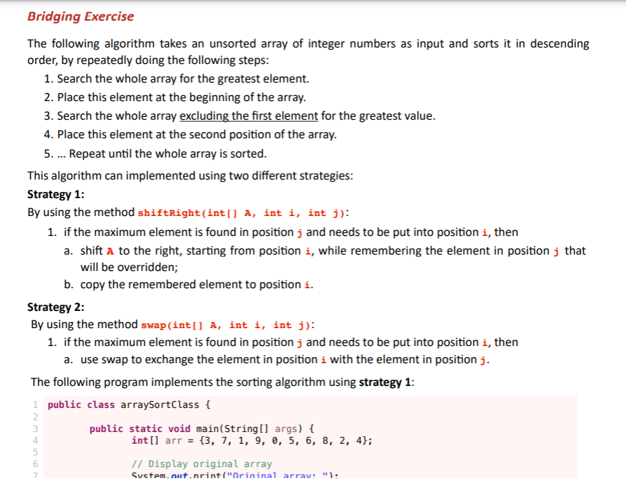 Solved Bridging Exercise The following algorithm takes an | Chegg.com
