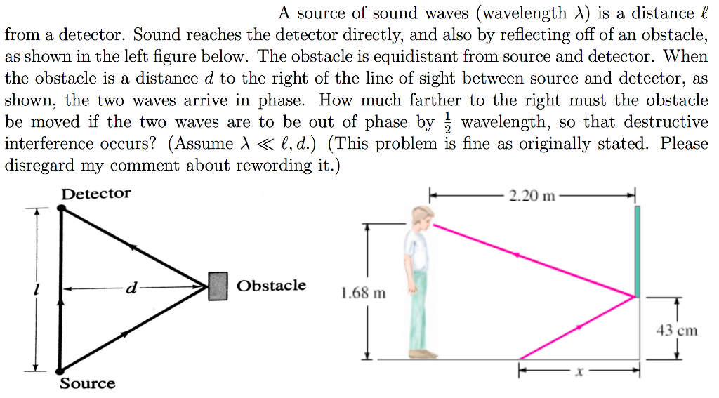Solved A source of sound waves (wavelength λ) is a distance | Chegg.com