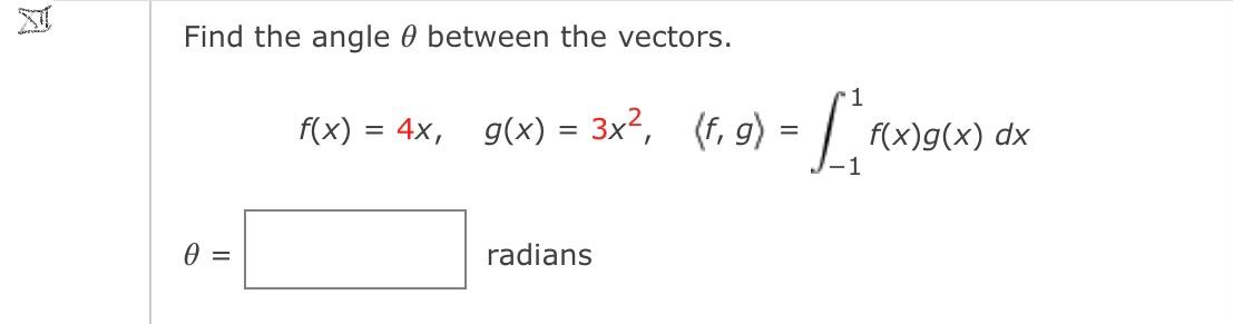 Solved Find the angle θ between the vectors. | Chegg.com