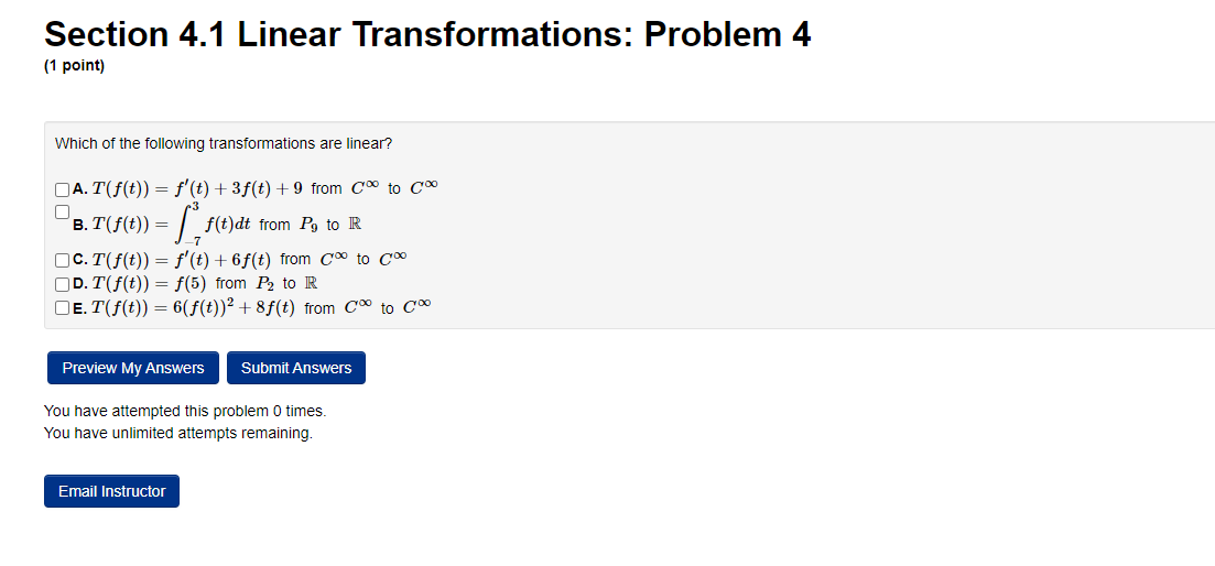 Solved Section 4 1 Linear Transformations Problem 4 1