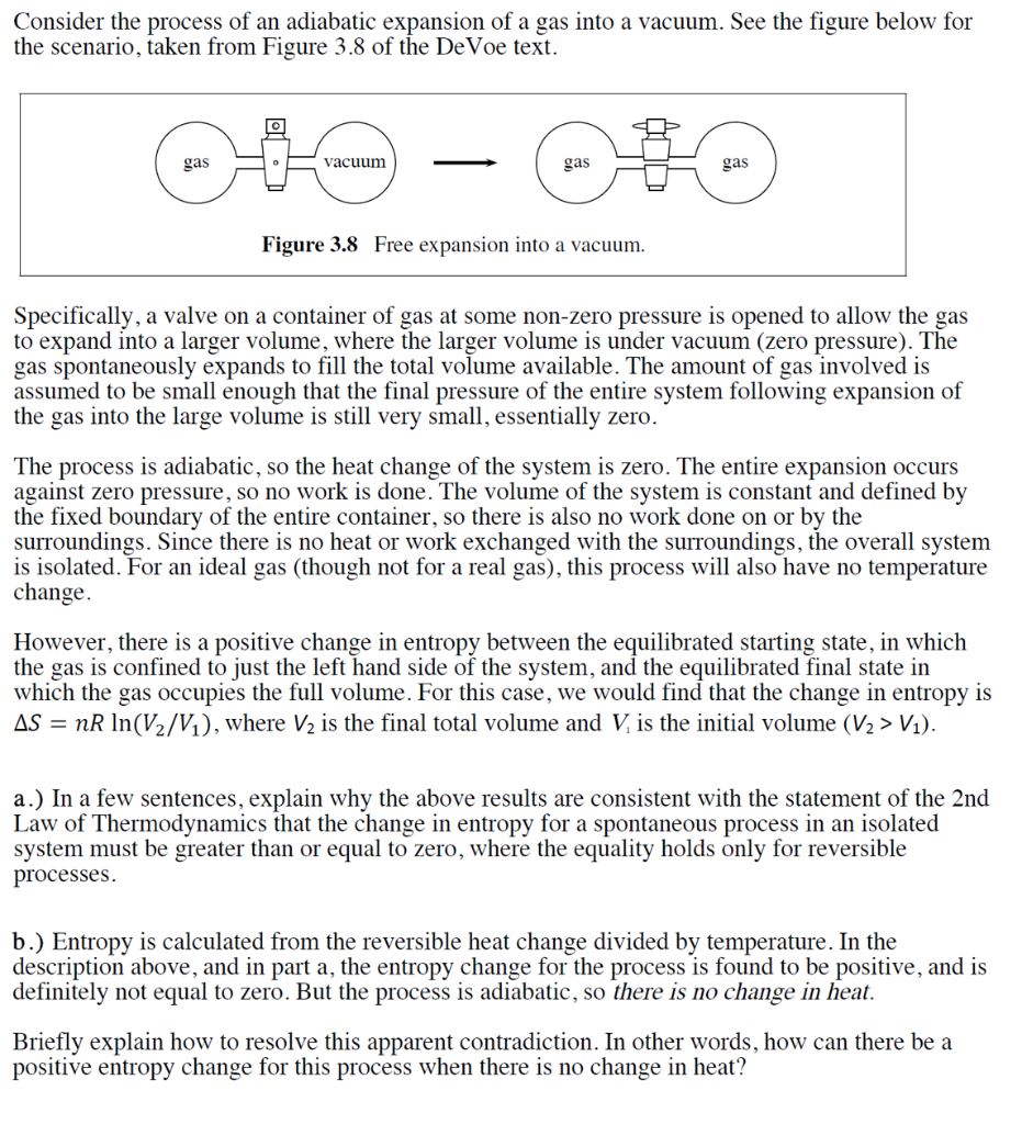 Consider the process of an adiabatic expansion of a | Chegg.com